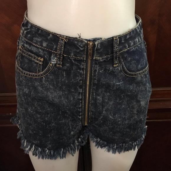 Machine | Shorts | Machine Bluewhite Jean Shorts Small | Poshmark